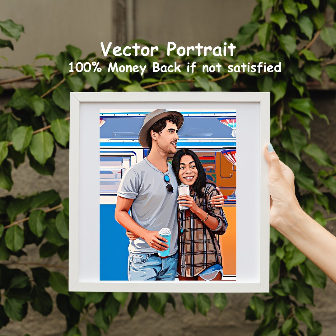 Custom Cartoon Portrait, Vector Art, Custom Family Portrait, Couple ...