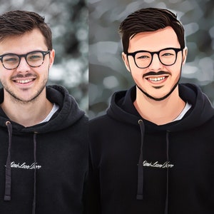 Custom Cartoon Portrait From Photo, Vector Portrait, Social Media ...