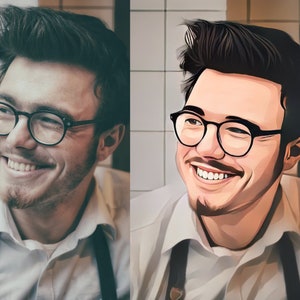 Custom Cartoon Portrait From Photo, Vector Portrait, Social Media ...