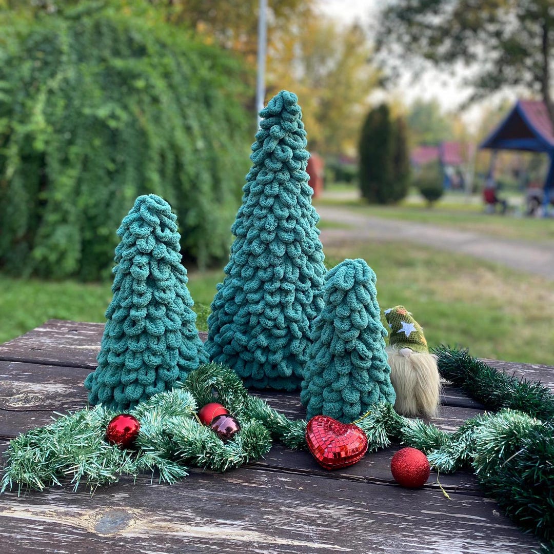 Handcrafted Fluffy Cone Tabletop Christmas Tree Decor | Cone Tree ...