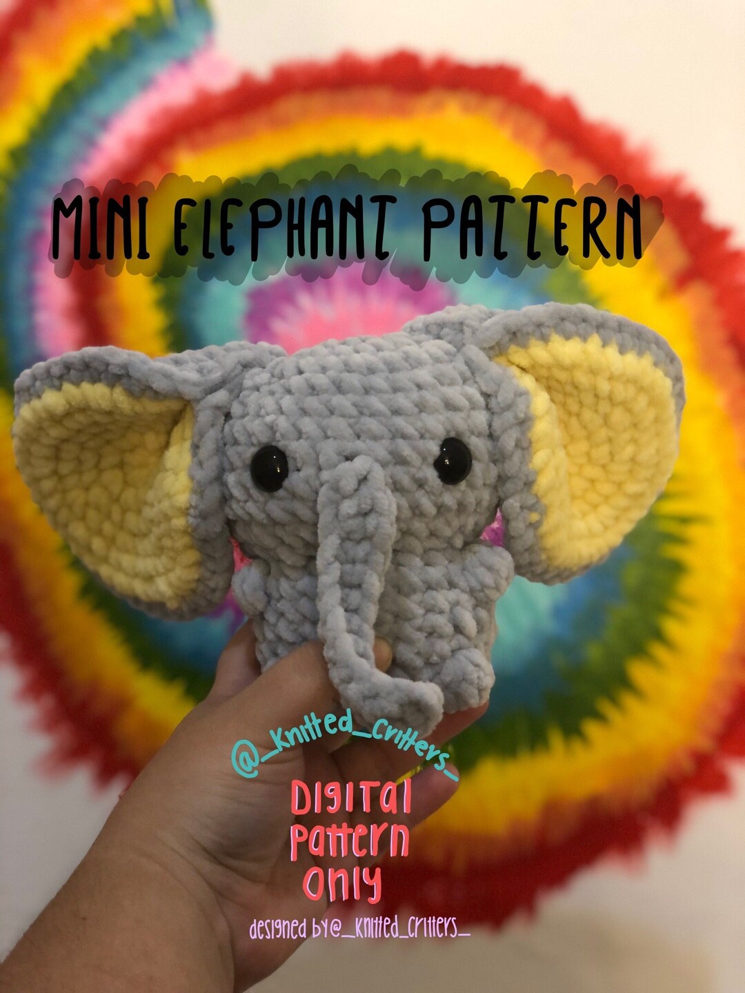 Pocket Pal Elephant PDF PATTERN - Etsy