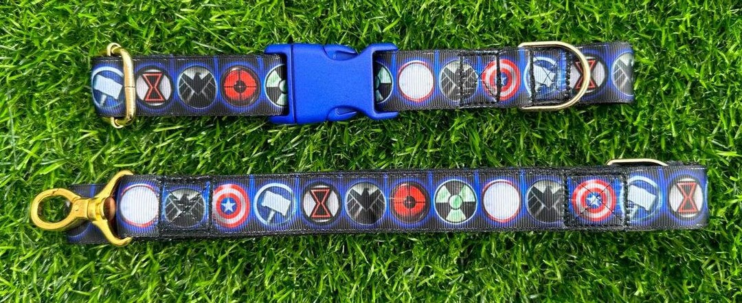 Novelty Superhero Comic Characters Inspired Dog Lead Collar Optional ...