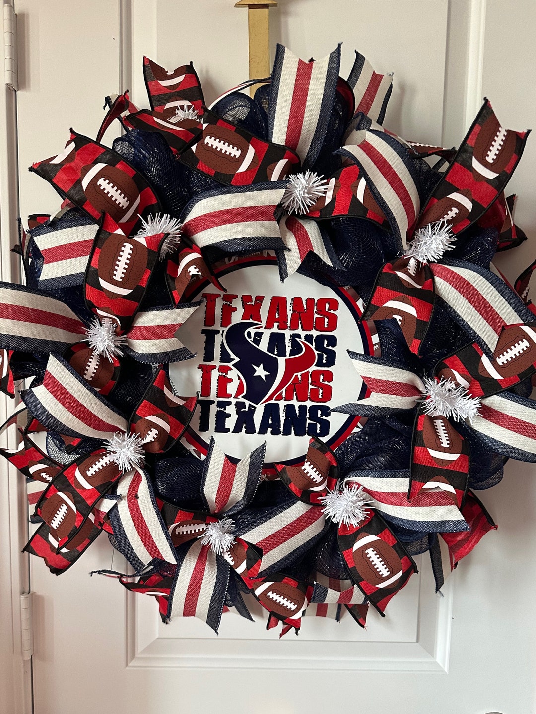 Houston Texans Wreath for the Front Door, Texan Wreath, Houston Decor ...