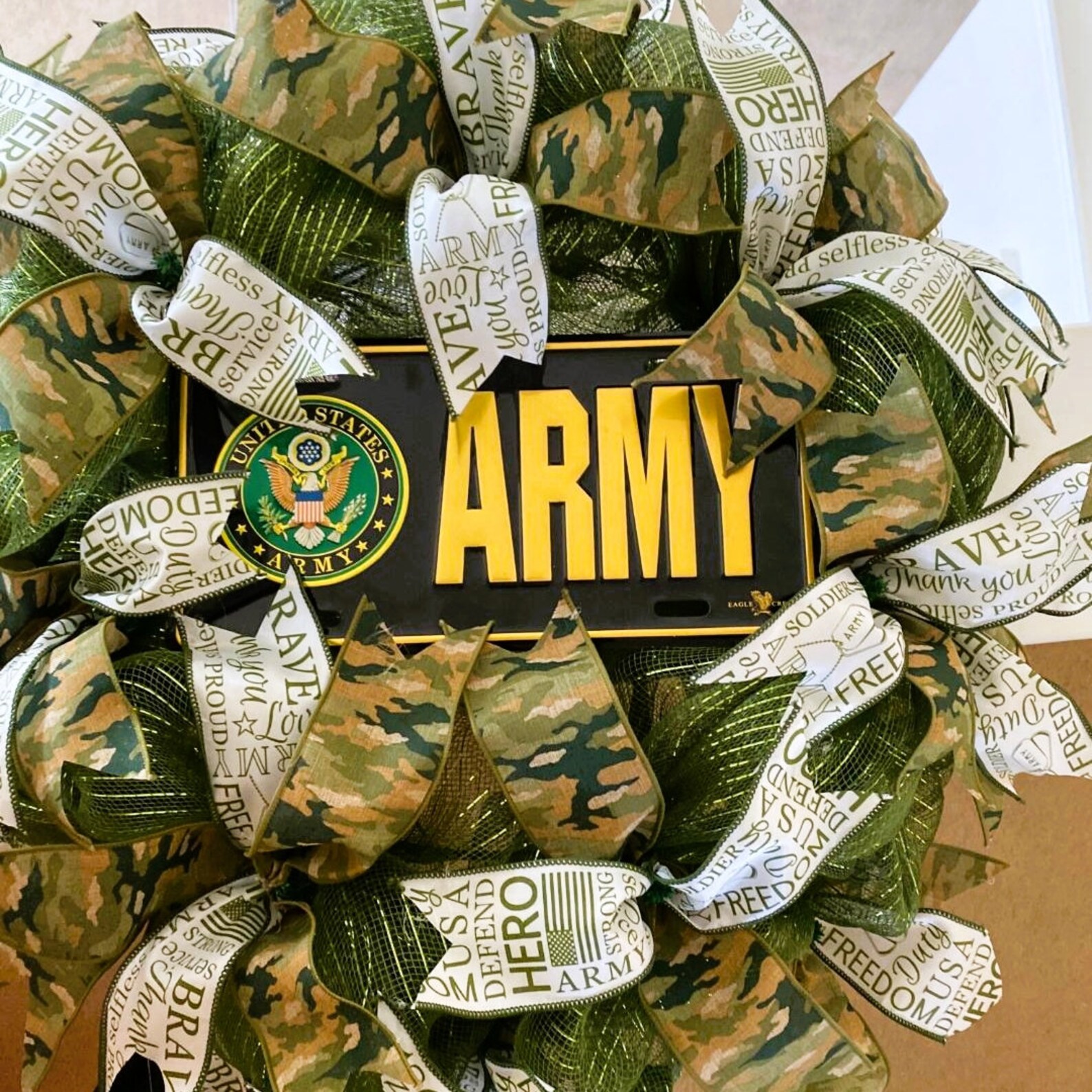 Army Wreath Military Wreath Deco Mesh Wreath Service - Etsy