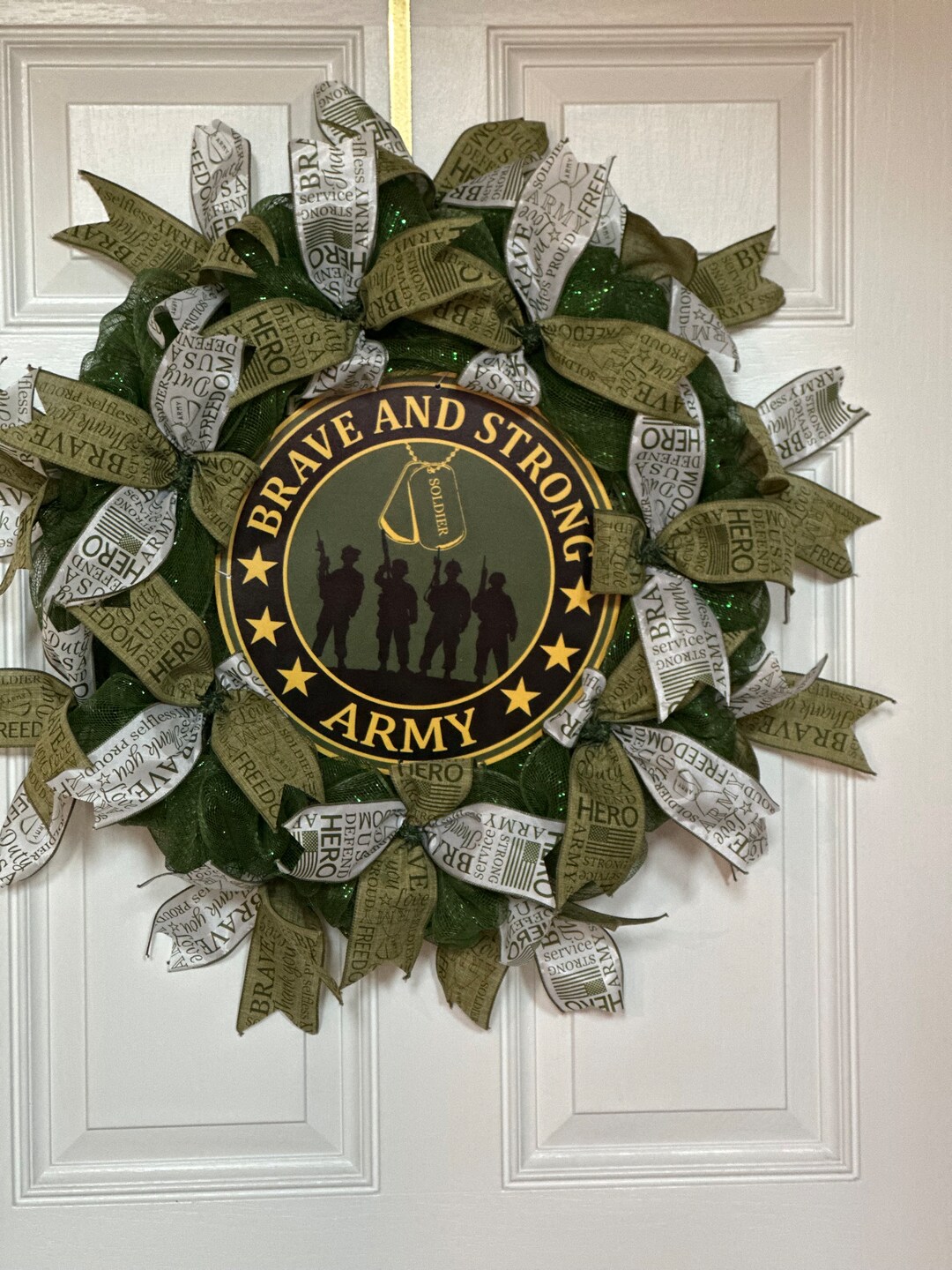 Army Wreath, Military Wreath, Deco Mesh Wreath, Service Wreath, Hero ...