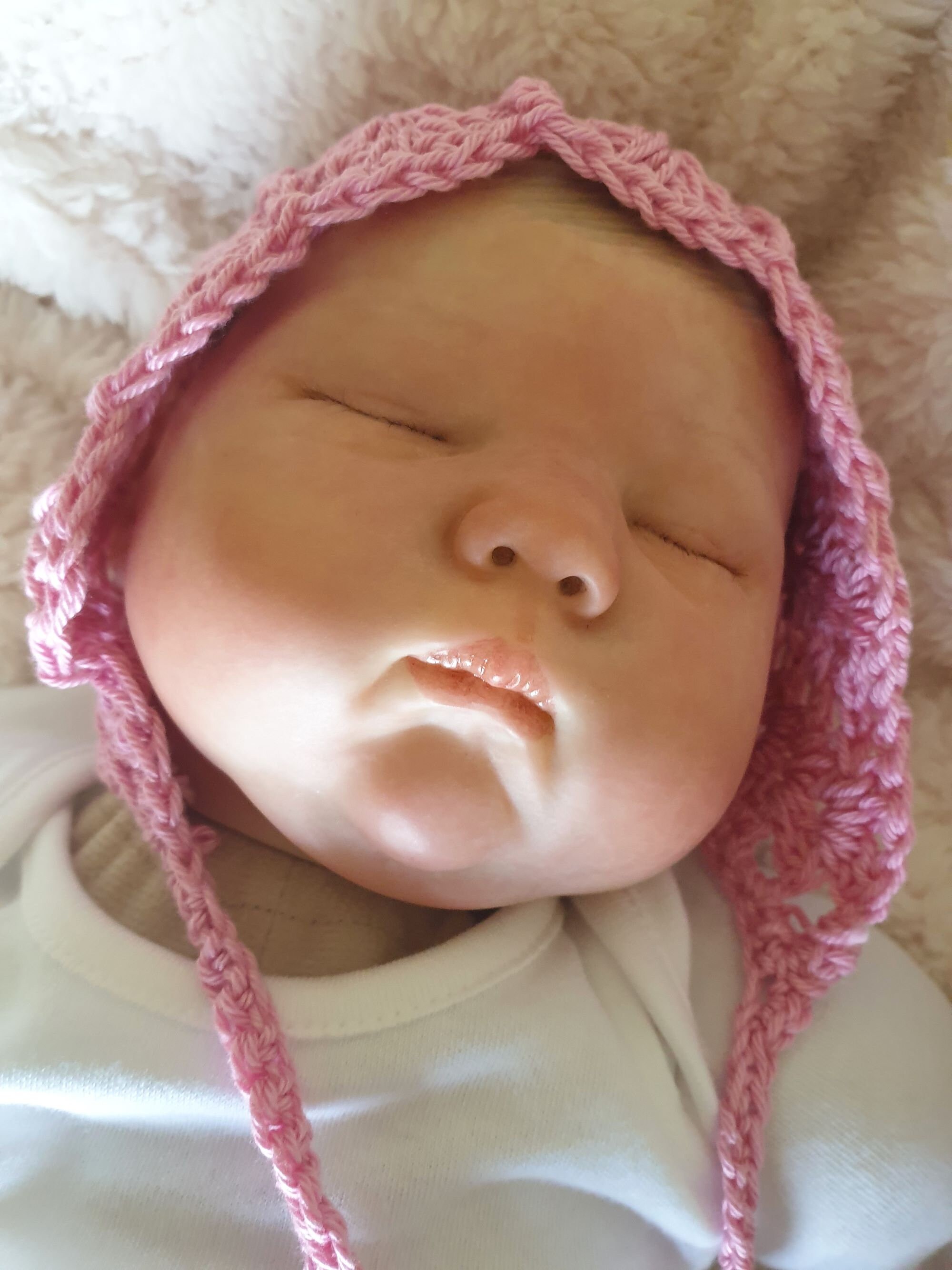 WILLOW Pretty Pink Baby Bonnet/ Cosy Bonnet/textured Baby Hat/baby ...