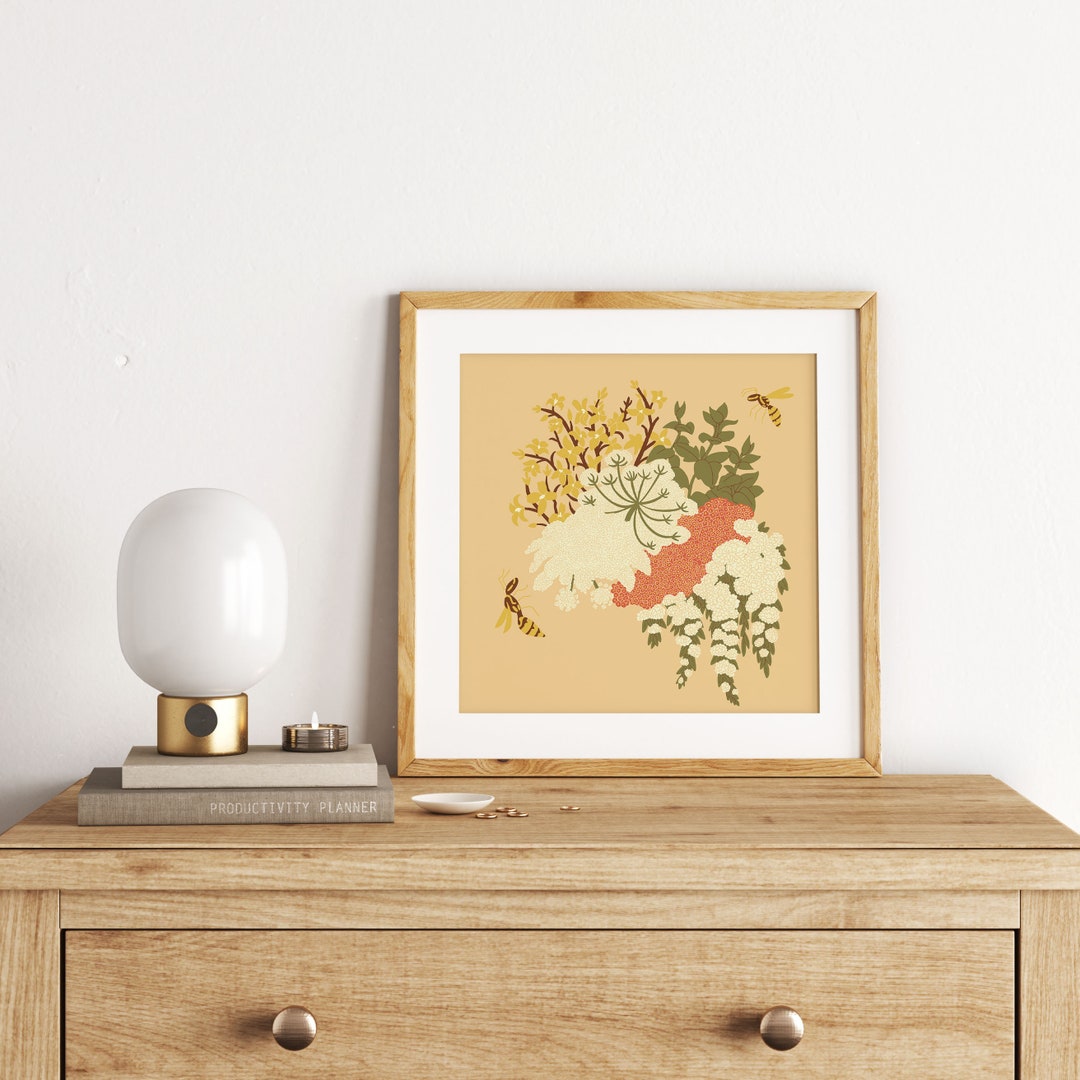 Wasp Pollination Art Print - Etsy
