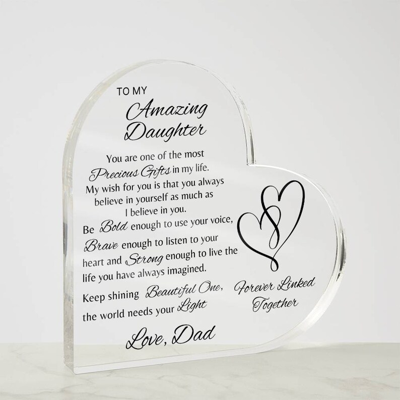 To My Amazing Daughter Gift From Dad Keepsake Plaque, Forever Linked ...