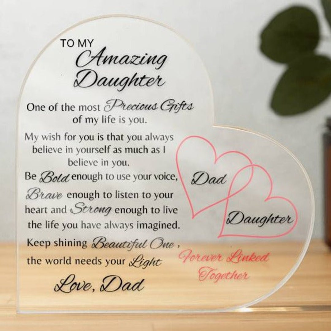 To My Amazing Daughter Gift From Dad Keepsake Plaque. Gift for ...