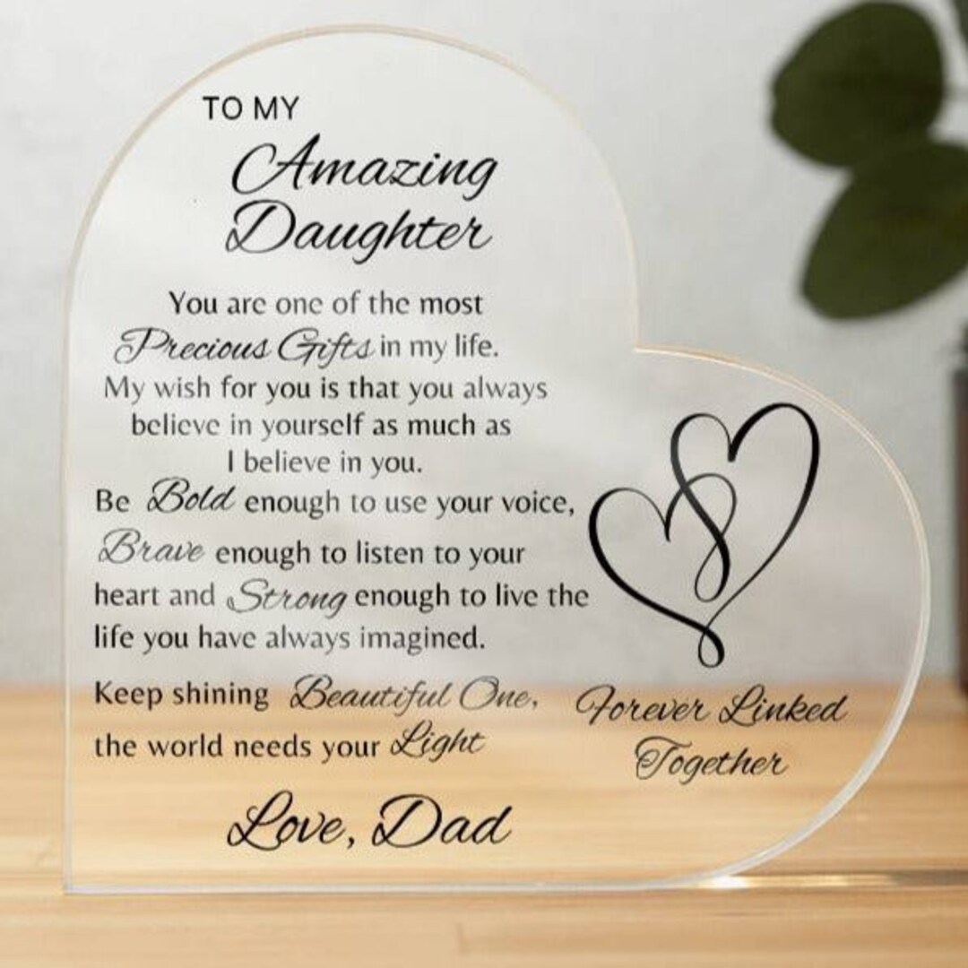 To My Amazing Daughter Gift From Dad Keepsake Plaque, Forever Linked ...