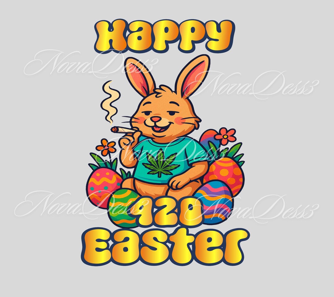 Funny Easter 420 PNG, Stoner Bunny Easter Grass Hits Different-instant ...