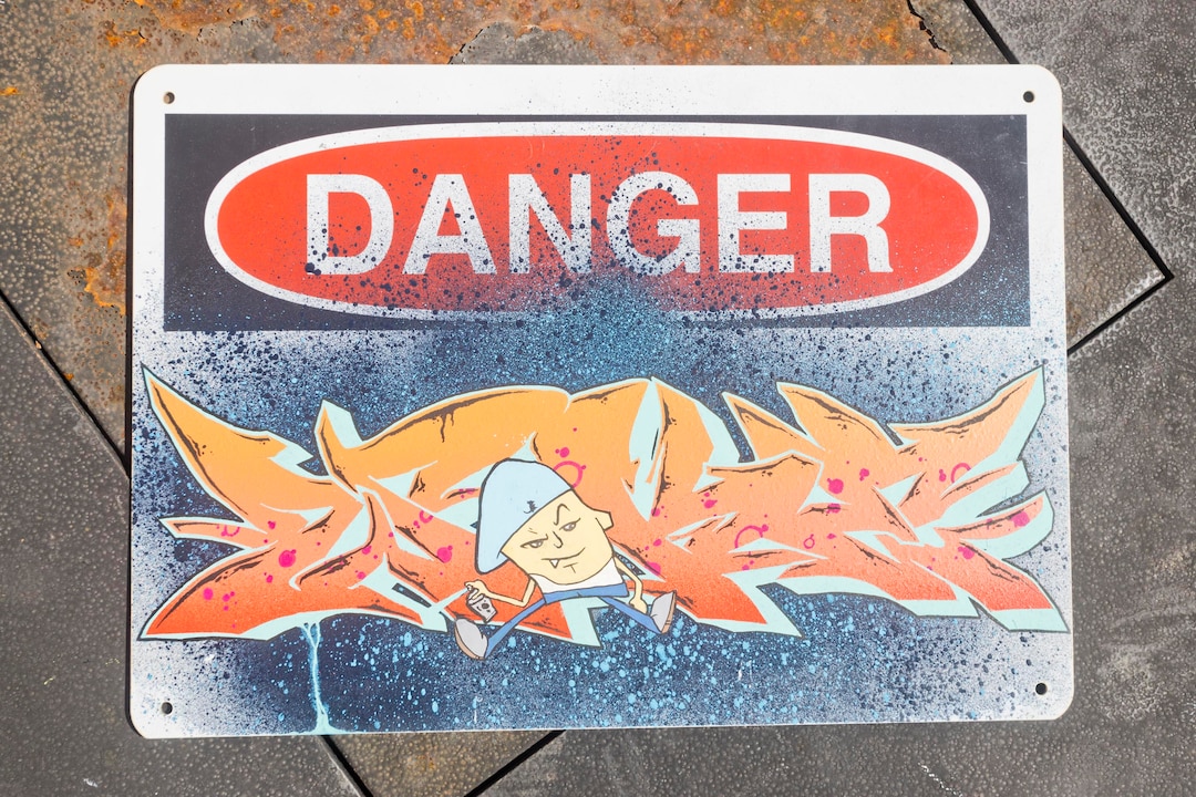 Graffiti Danger Sign - Etsy