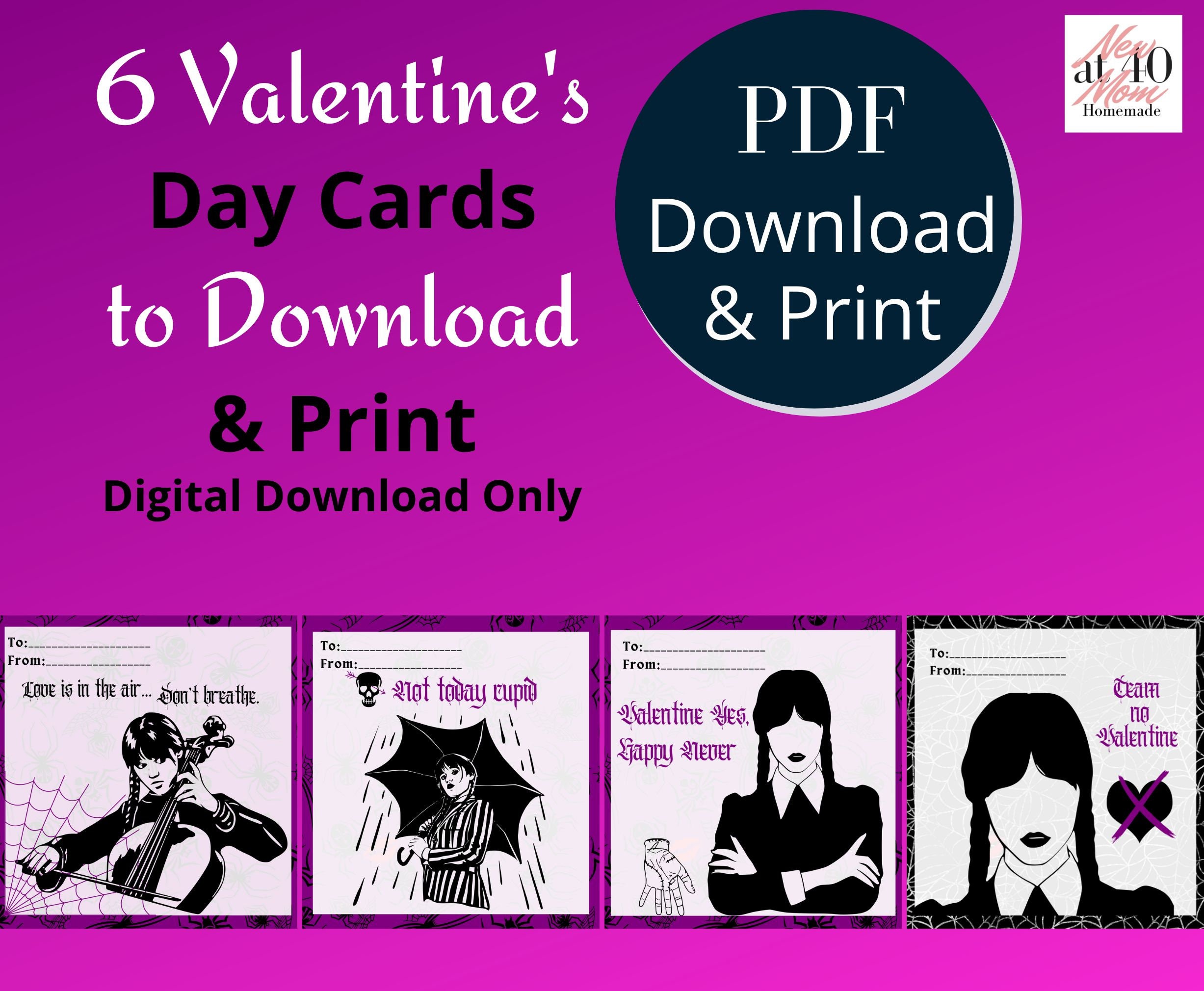 Wednesday Valentine Card, Digital Download Anti Valentine Printable ...