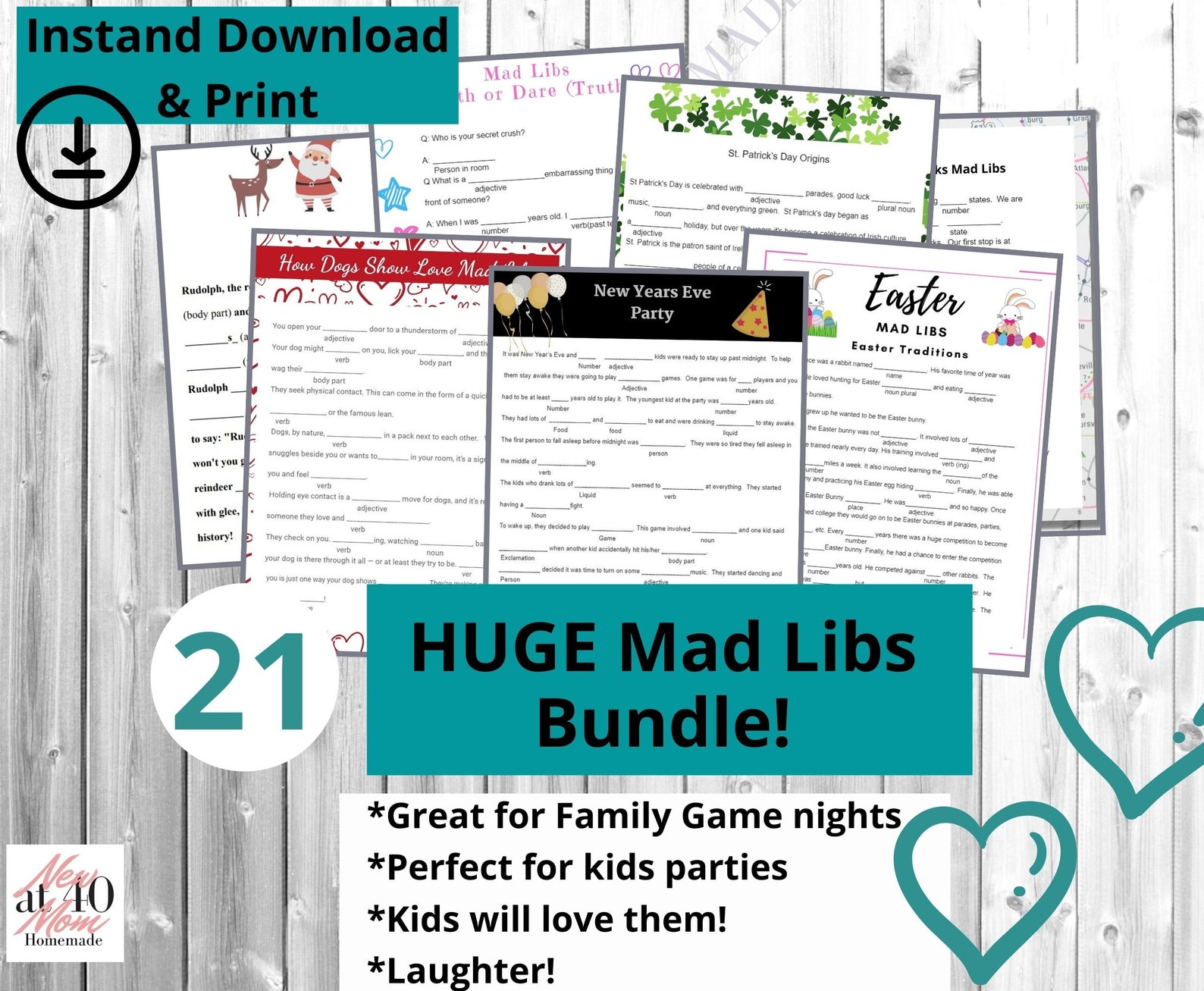 Huge Mad Libs Printable Games, Game Bundle Template, the World's ...