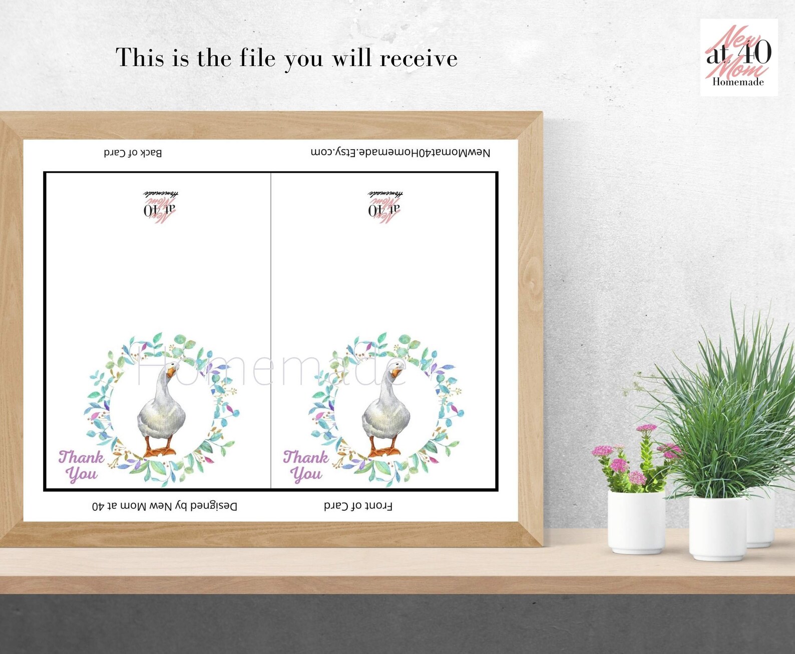 Goose and Goslings Thank You Card Goose Thank You Card, Goose Card ...