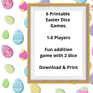 Easter Math Dice Game for Kids, Download Print Dice Game, Digital File ...