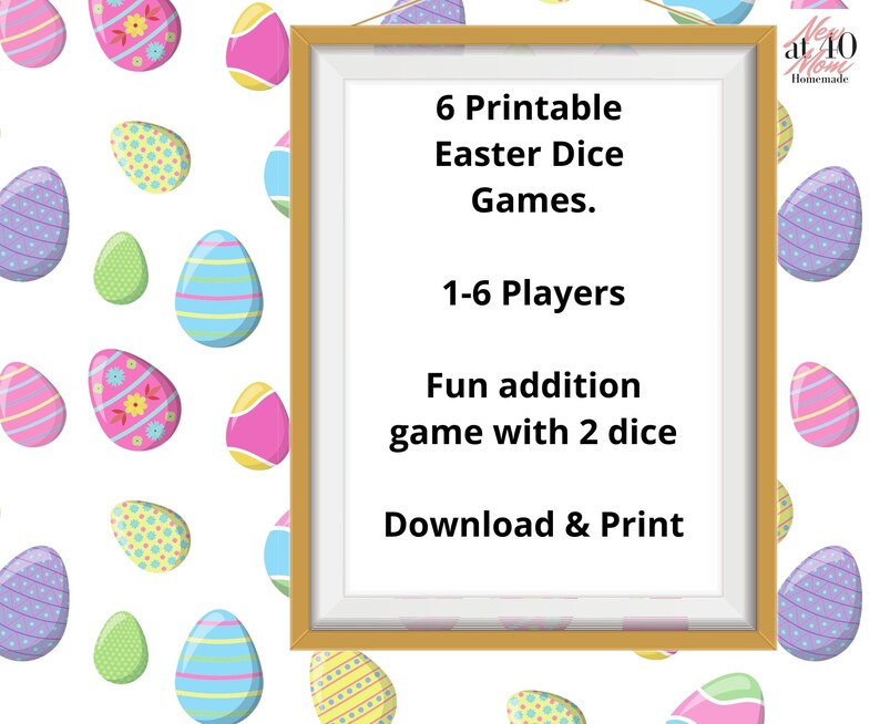 Easter Math Dice Game for Kids, Download Print Dice Game, Digital File ...