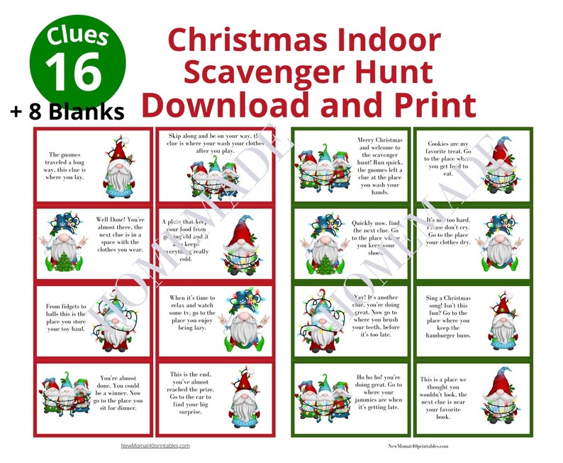 Indoor Christmas Treasure Hunt, Scavenger Hunt, Christmas Games, Kids ...
