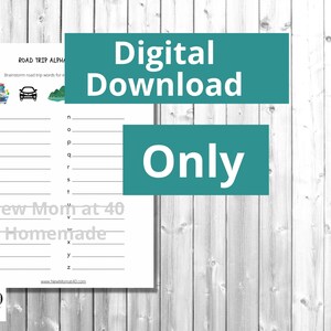 Printable Road Trip Alphabet Game, Kids Travel Activity (digital ...