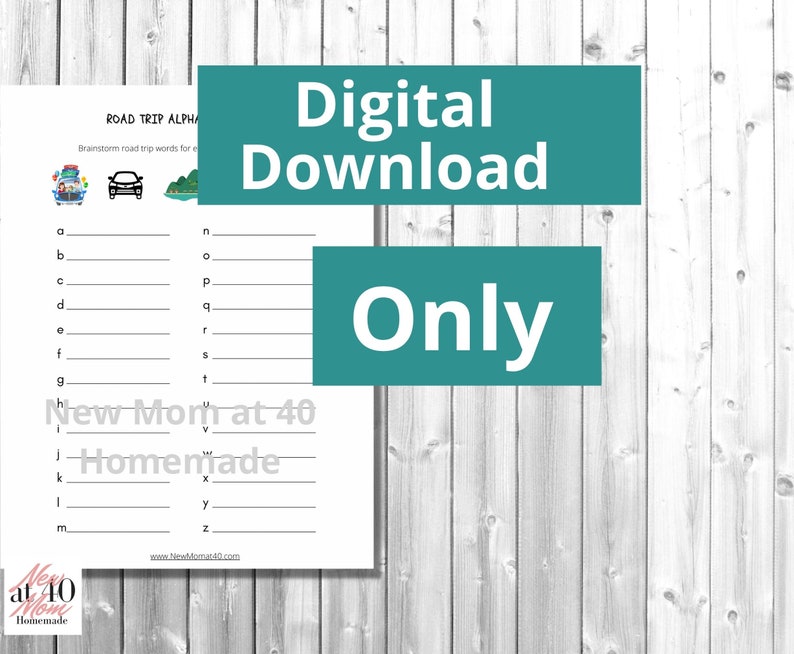 Instant Download, Printable Road Trip Alphabet Game, Travel Game, Car ...