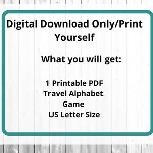 Instant Download, Printable Road Trip Alphabet Game, Travel Game, Car ...