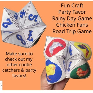 Chickens Cootie Catcher Game, Fortune Teller Game, Party Game. Party ...