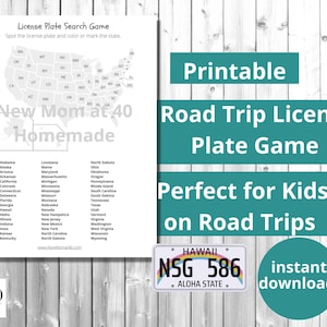 Printable Road Trip License Plate Game, Kids Travel Activity (PDF) - Etsy