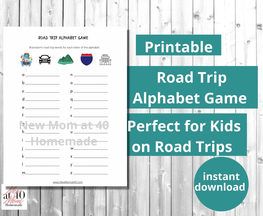 Instant Download, Printable Road Trip Alphabet Game, Travel Game, Car ...