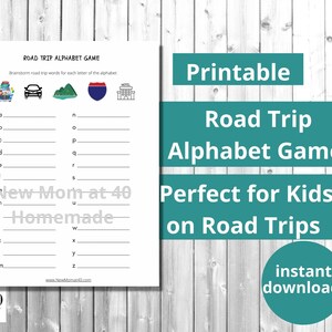 Instant Download, Printable Road Trip Alphabet Game, Travel Game, Car ...