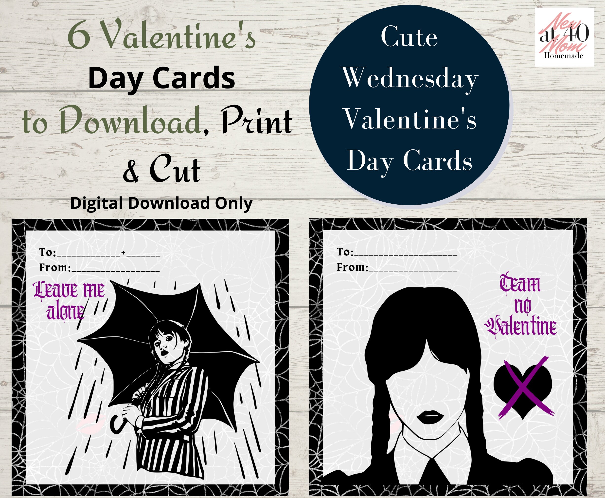 Wednesday Valentine Card, Digital Download Anti Valentine Printable ...