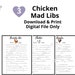 Huge Mad Libs Printable Games, Game Bundle Template, the World's ...