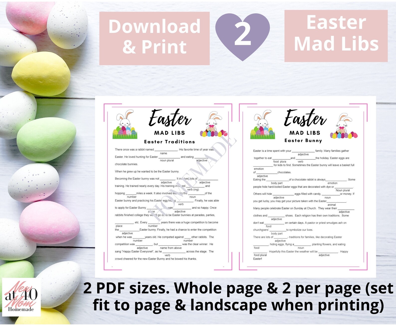 Easter Mad Libs Kids Easter Printable Party Game Mad Lib | Etsy