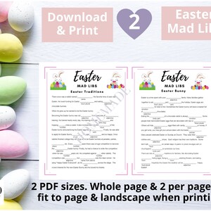 Easter Mad Libs Kids Easter Printable Party Game Mad Lib | Etsy