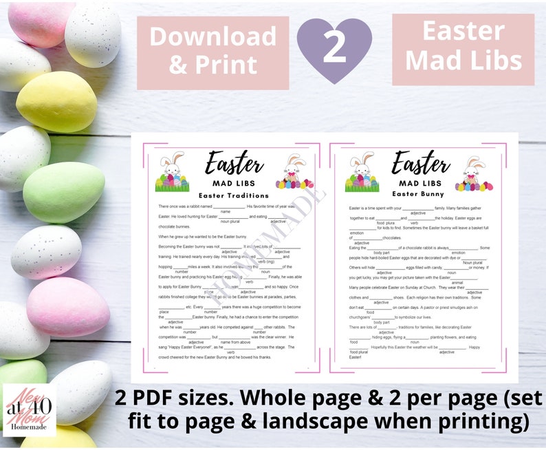 Easter Mad Libs Kids, Easter Printable, Party Game, Mad Lib Funny ...