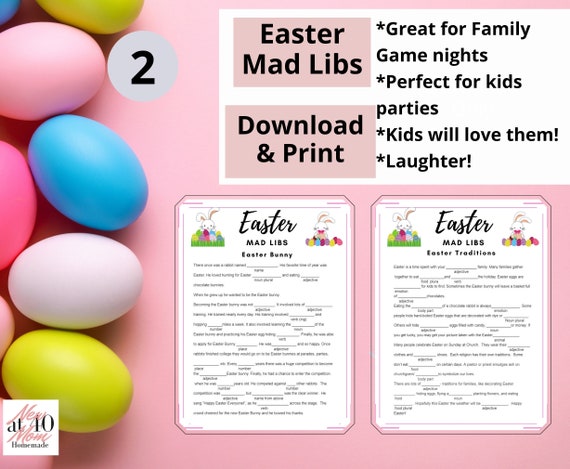 Easter Mad Libs Kids Easter Printable Party Game Mad Lib | Etsy
