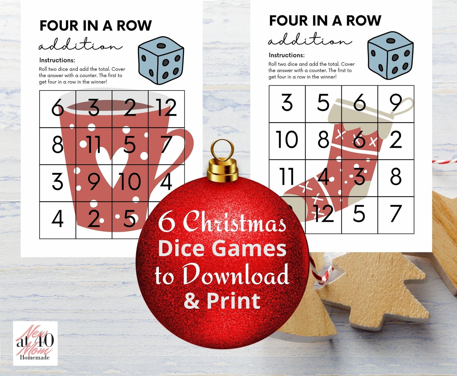 Christmas Math Dice Game for Kids, Download Print Dice Game, Digital ...