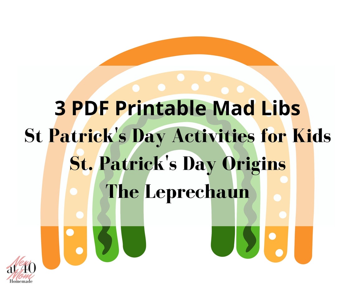 St Patrick's Day Mad Libs for Kids Printable Mad Libs - Etsy