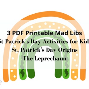 St Patrick's Day Mad Libs for Kids Printable Mad Libs - Etsy