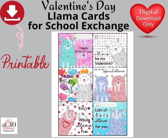 Llama Valentine Card Digital Download Llama Valentine | Etsy