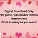MASH Valentine Themed Printable Party Game - Instant Download Bridal ...