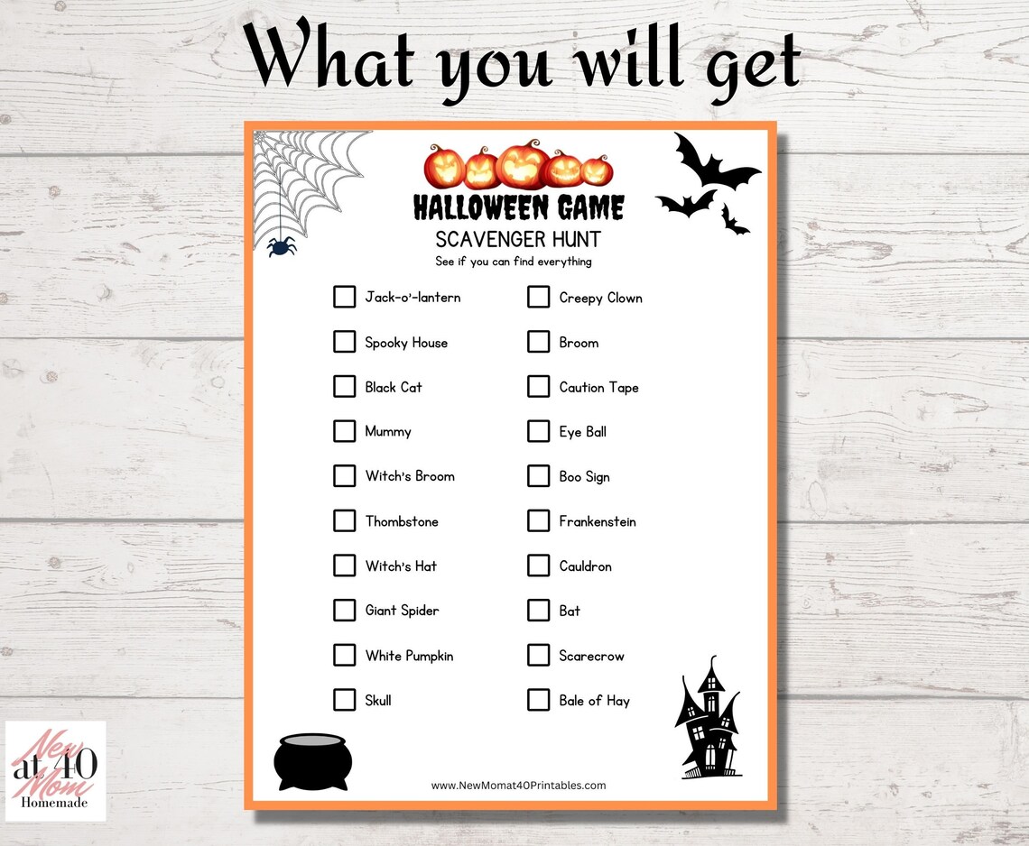 Halloween Game Scavenger Hunt Party Game Classroom Game - Etsy
