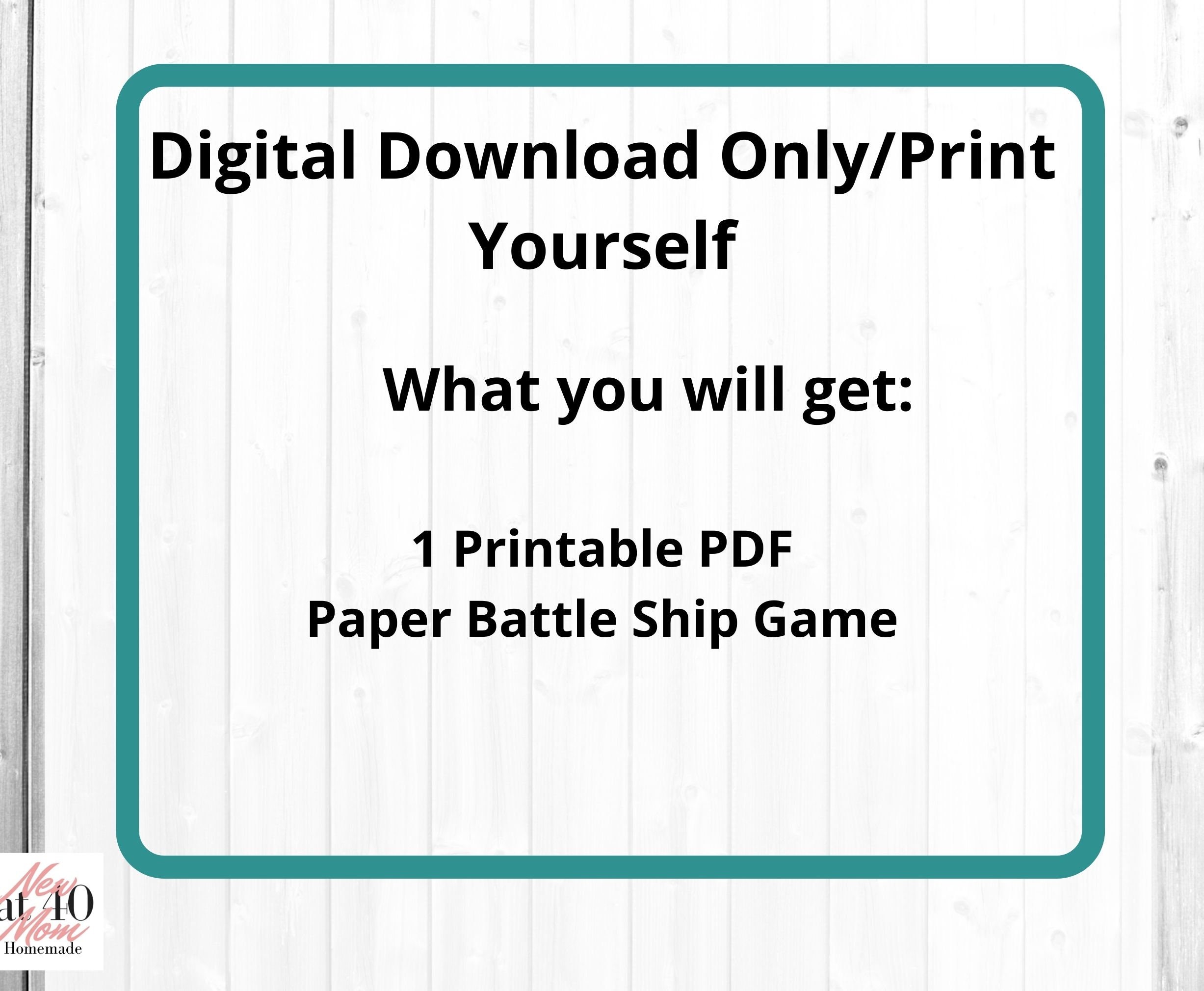 Printable Battleship Game, Classic Paper Game (digital Download) - Etsy