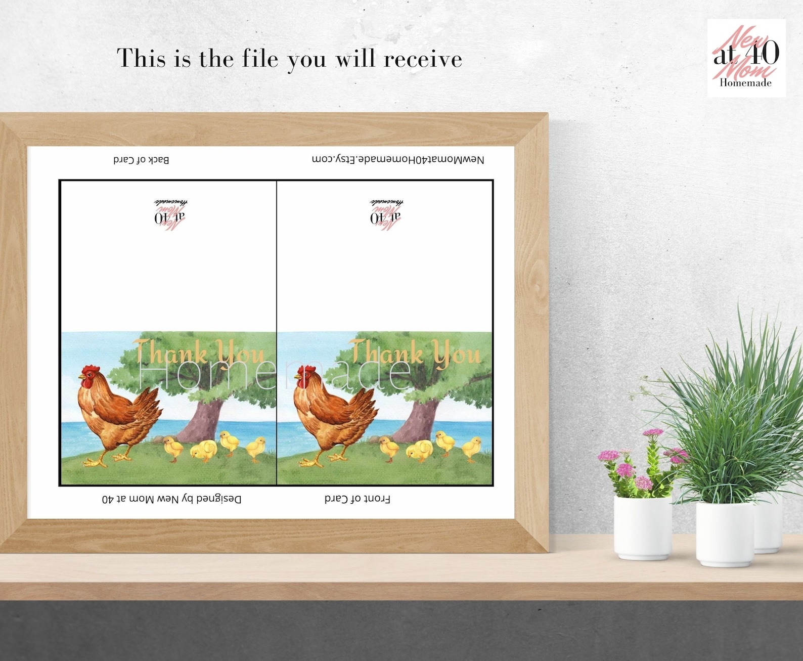 Hen and Chicks Thank You Card, Chicken Thank You Card, Chicken Card ...