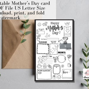 Mother's Day Card From Child | Printable All About Mom Questionnaire ...