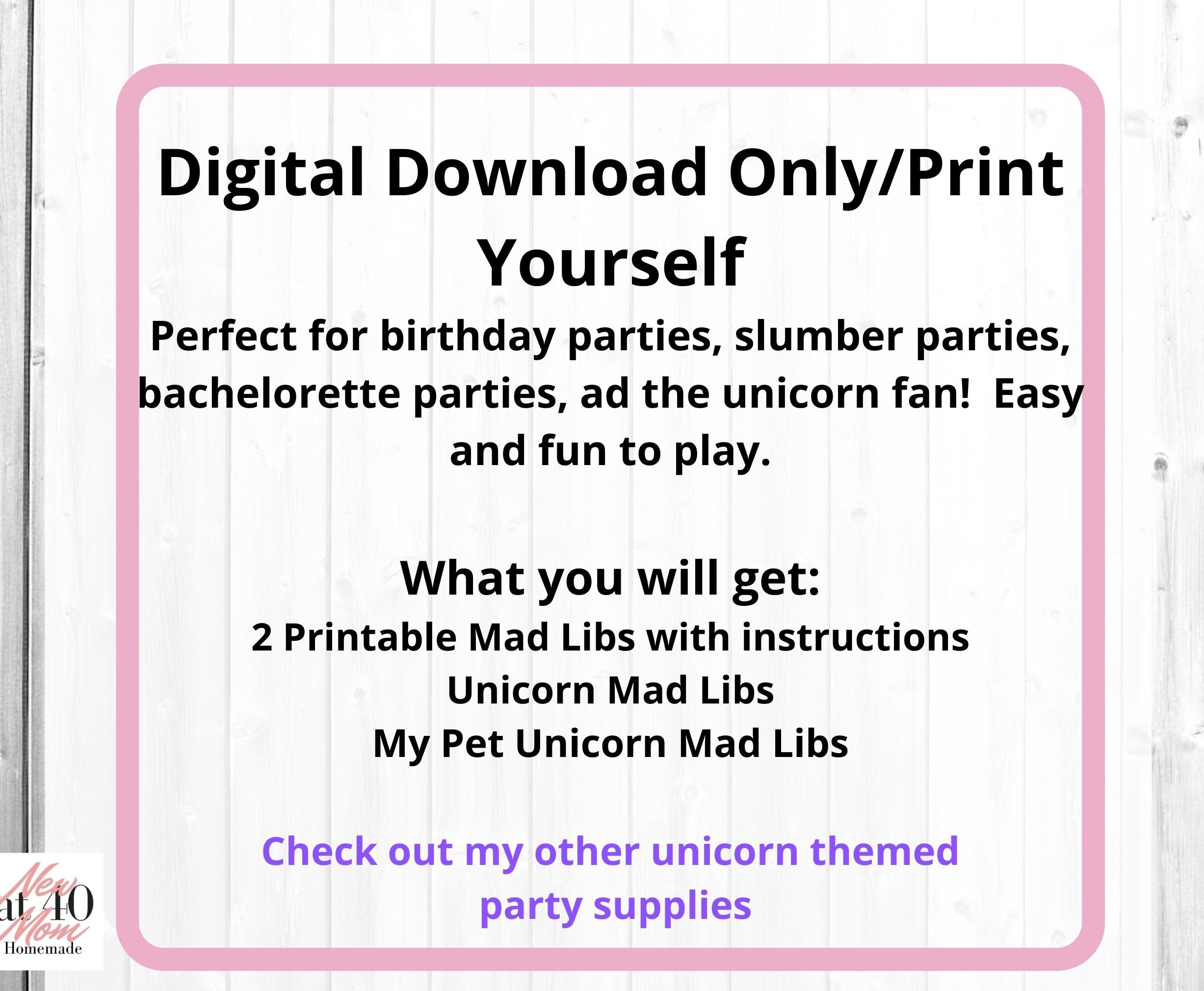 Mad Libs for Kids Printable Sleepover Game Party Game Kids Game Instant ...