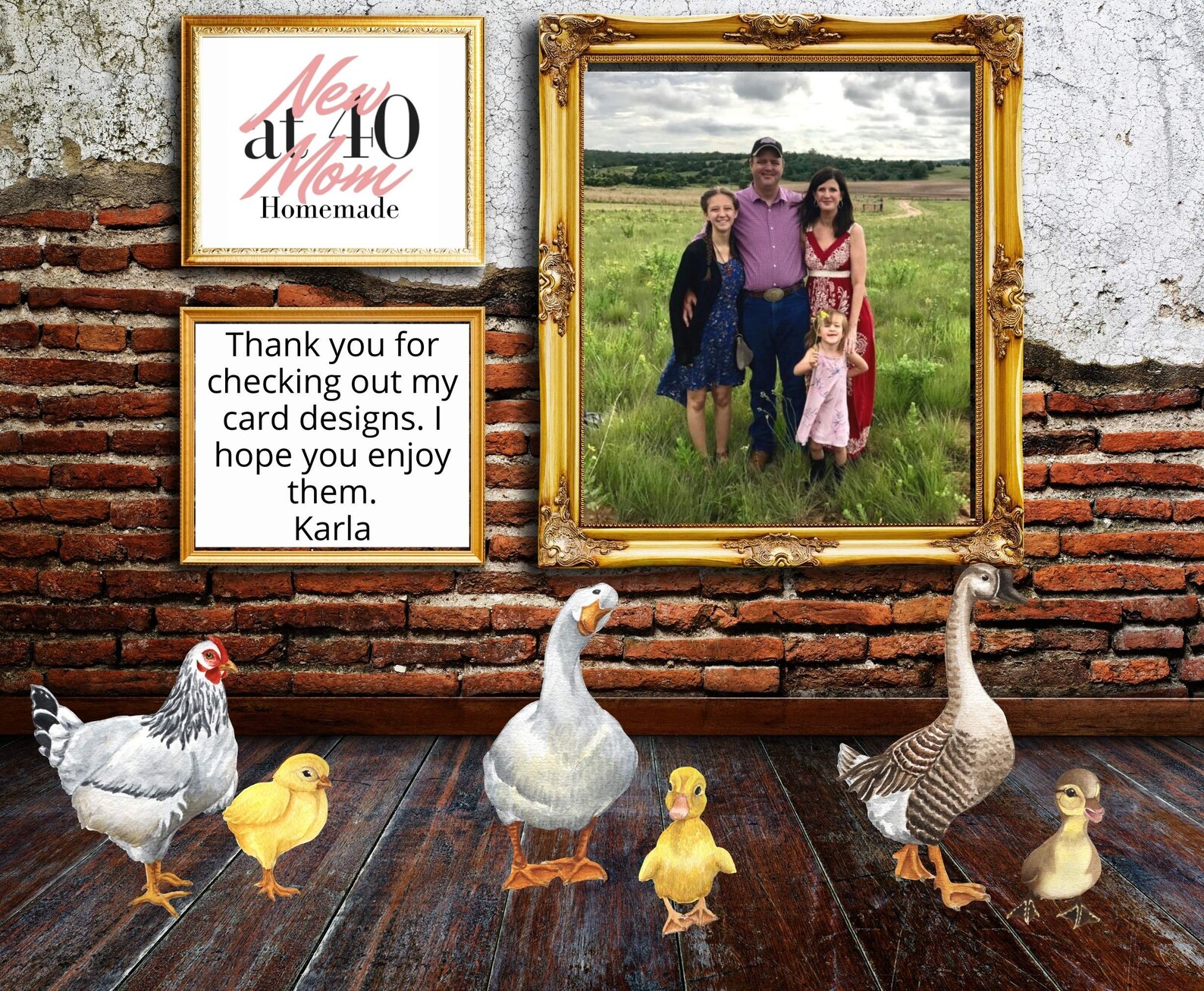 Hen and Chicks Thank You Card, Chicken Thank You Card, Chicken Card ...