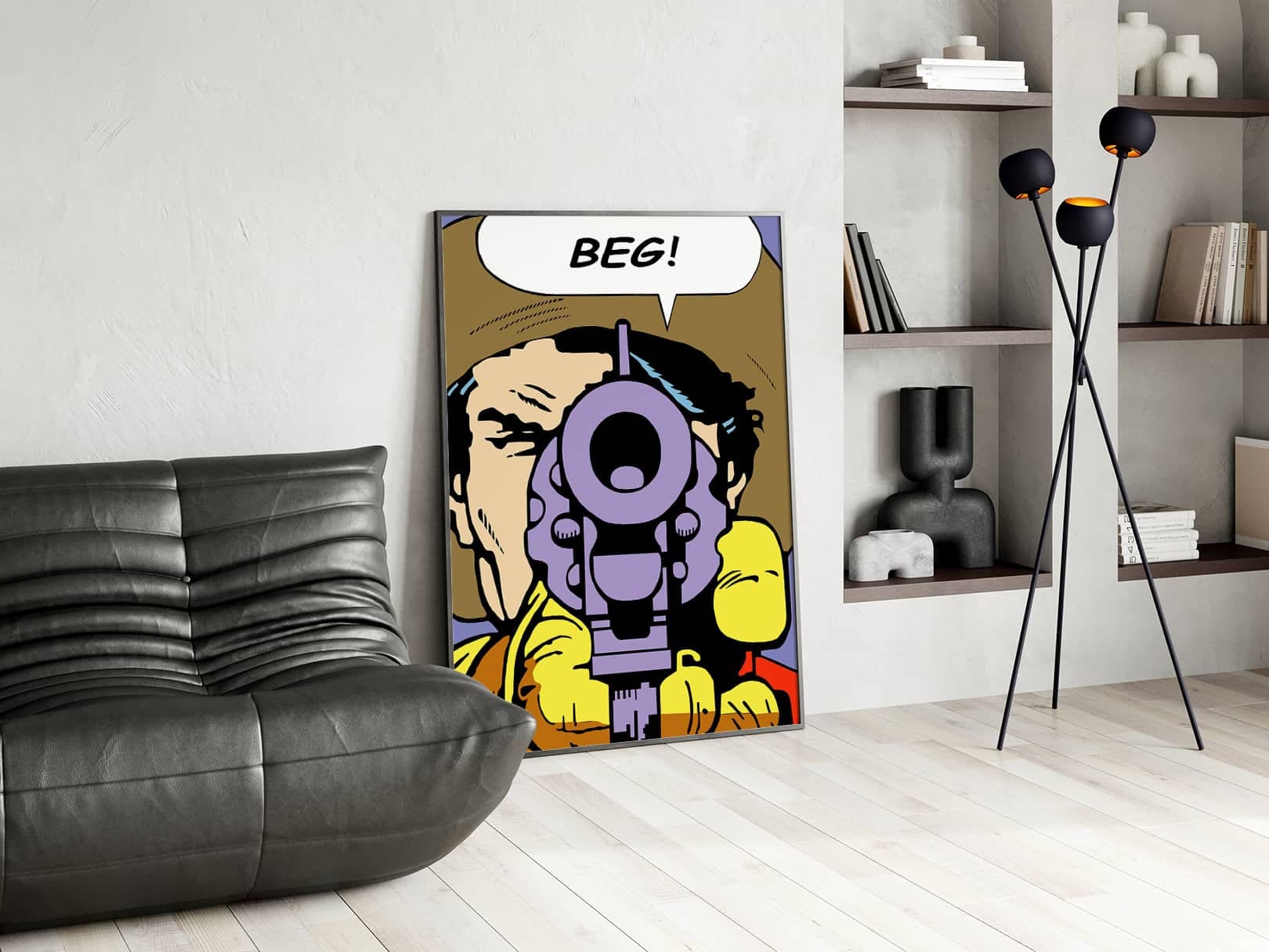 BEG! – Vintage Western Comic Art Print | Cowboy Standoff Poster | Bold ...