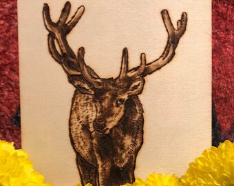 Wood Burned Deer - Etsy