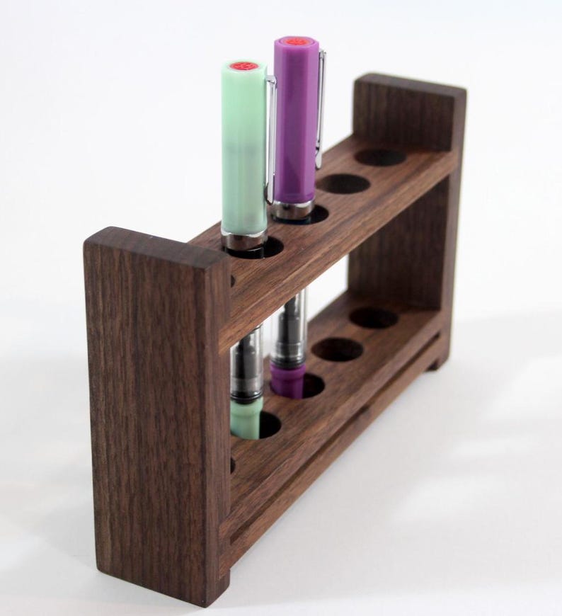Fountain Dip 6 Pen Display Holder Stand Rest Desk Storage Handcrafted ...