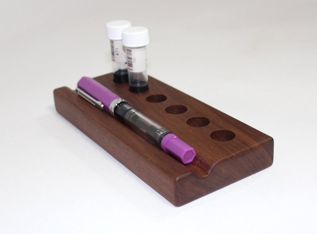 Fountain Pen Rest 6 Inkwell Dinky Dip Ink Sample Vial Desk Storage ...